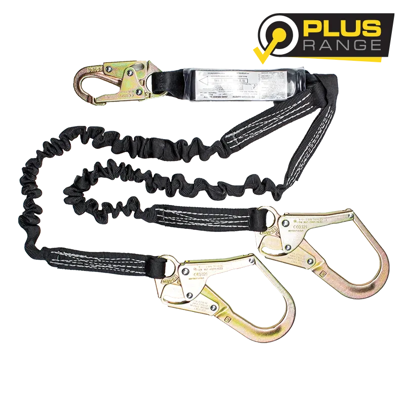 Scaffprox - Double elasticated lanyard with snaphook & scaffold hooks / 181kg rated | Zero